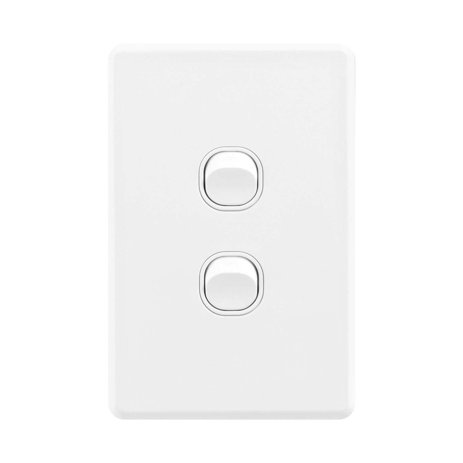 DETA Gloss White S-Line Double Vertical Wall Switch