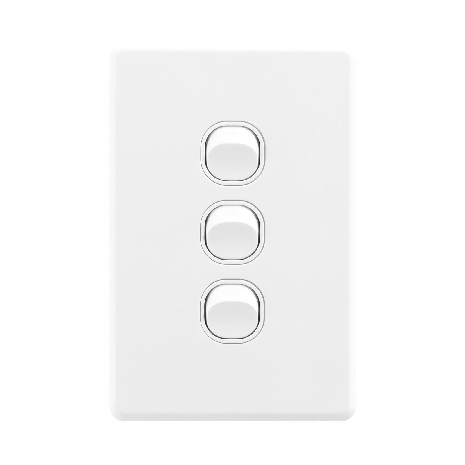 DETA Gloss White S-Line Triple Vertical Wall Switch