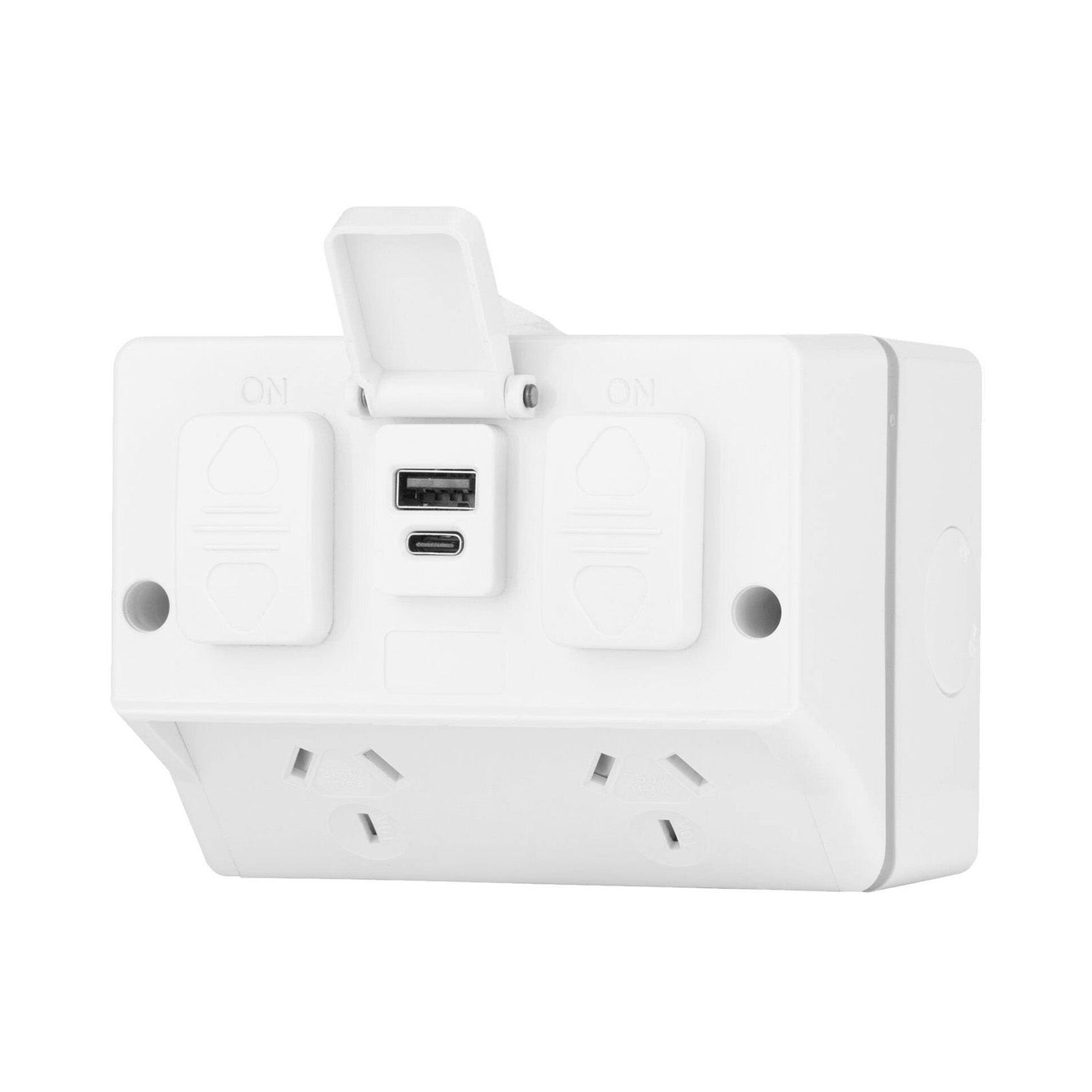 DETA Outdoor Double PowerPoint IP54 with 3.4A USB