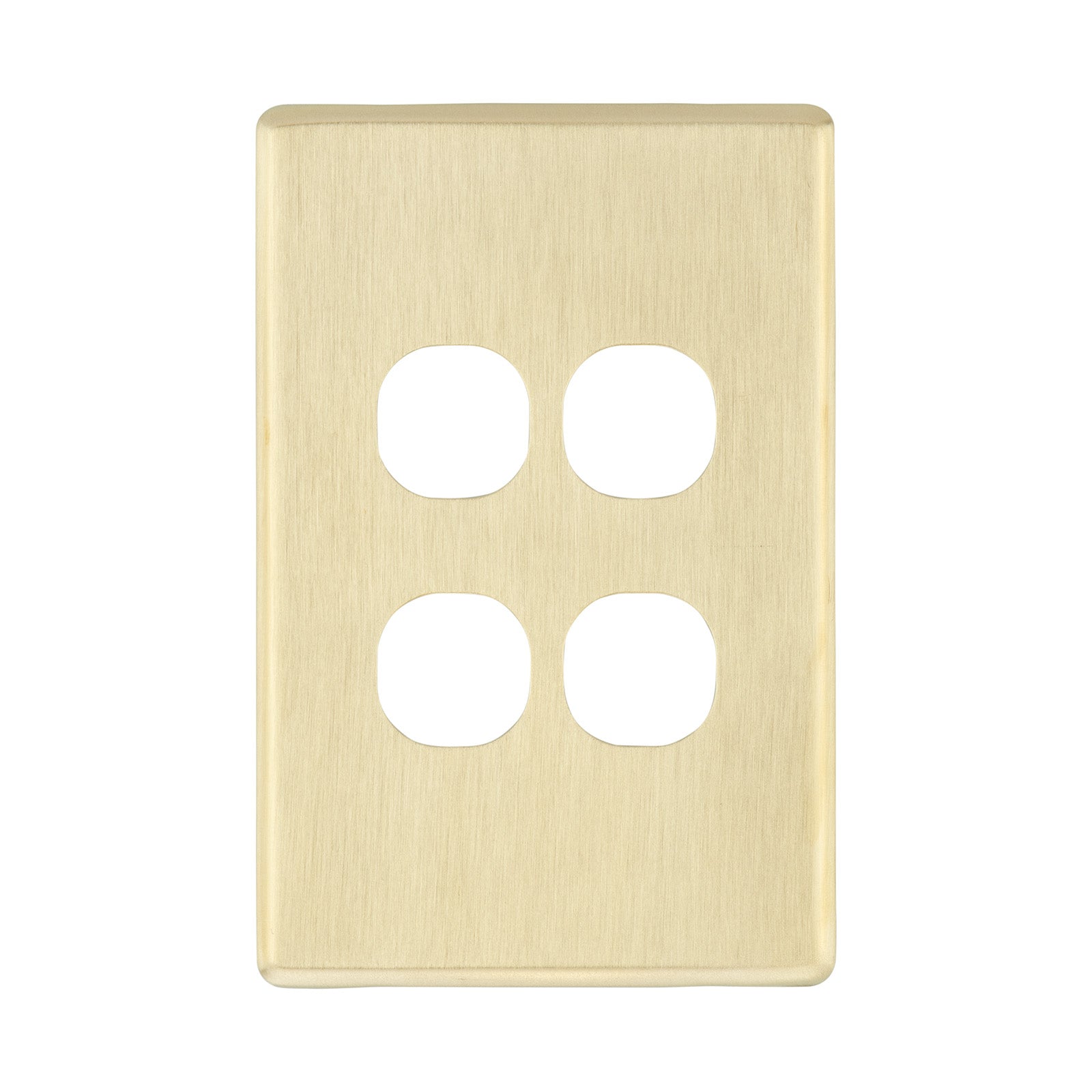 DETA S-Line Brushed Gold Finish 4 Gang Switch Cover Plate