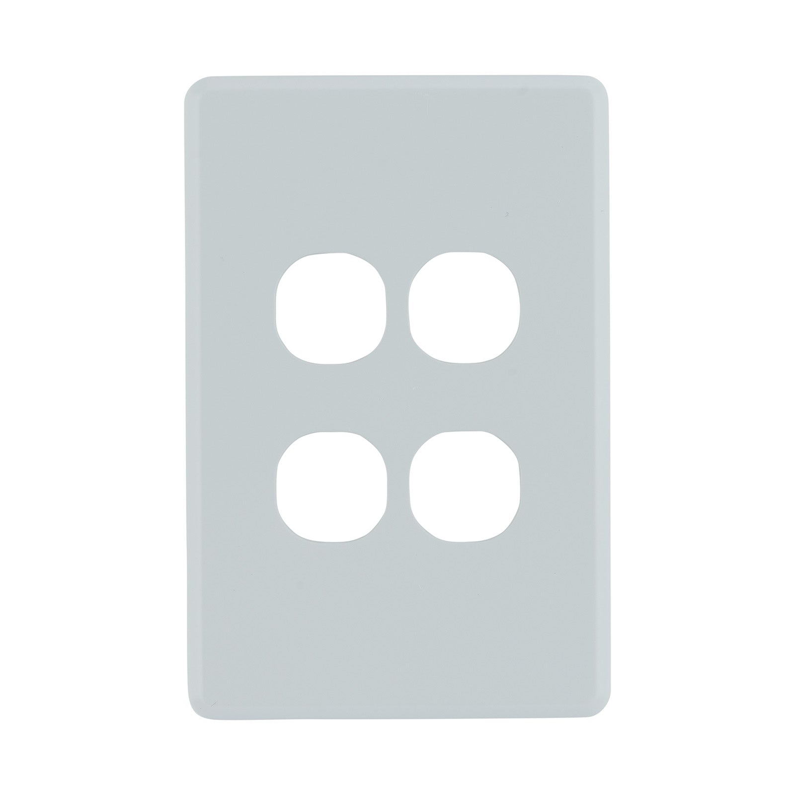 DETA S-Line Soft Grey 4 Gang Switch Cover Plate