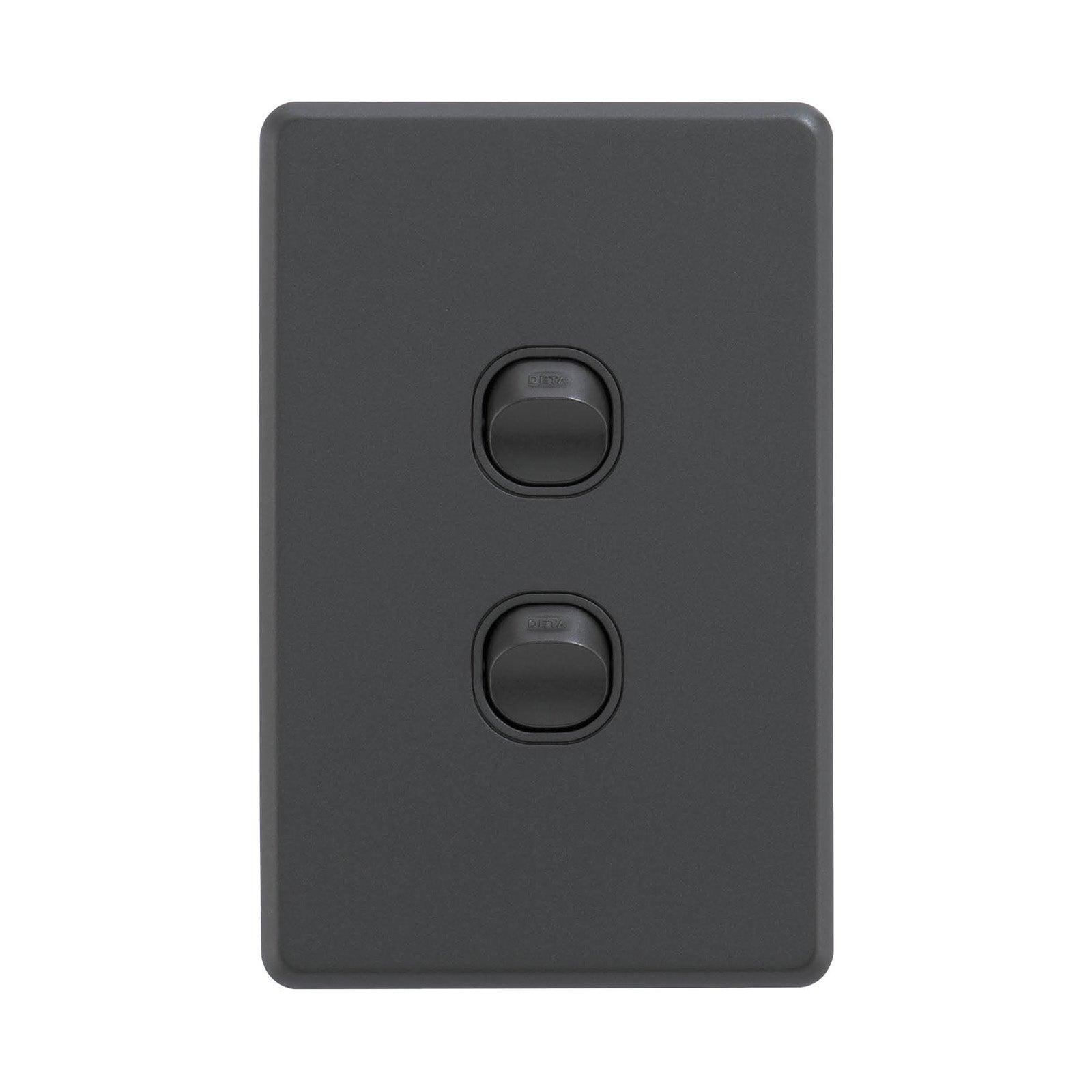 DETA X6 Matte Black Double Vertical Switch