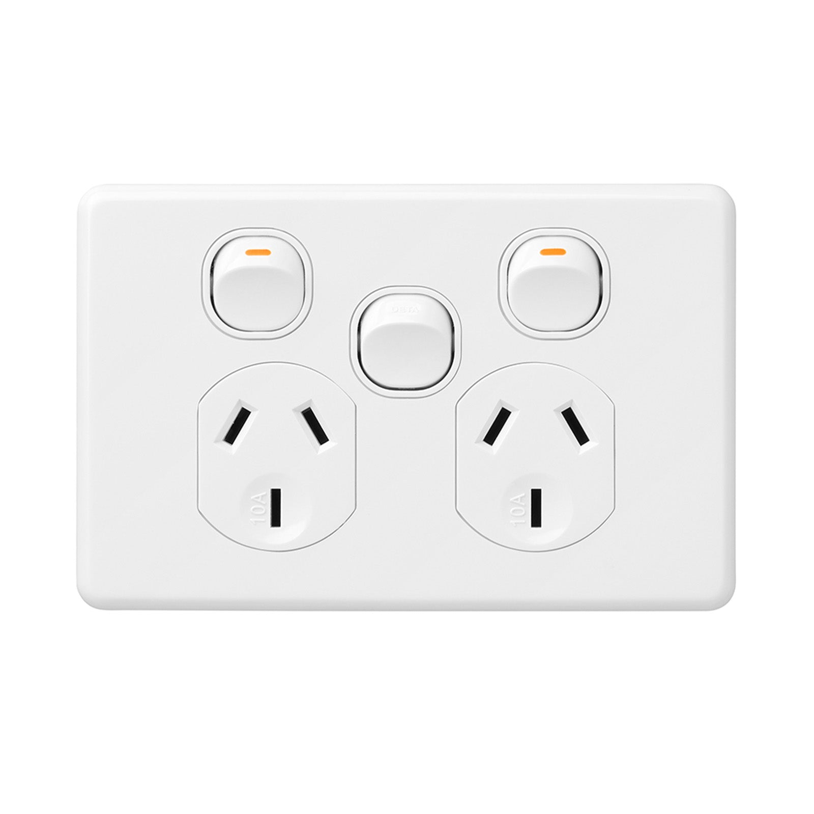 DETA X6 Series White Double PowerPoint with Extra Switch