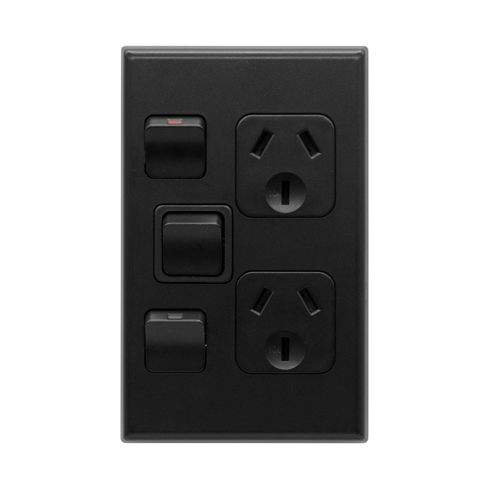 DETA X7 Matte Black Vertical Double PowerPoint with extra switch
