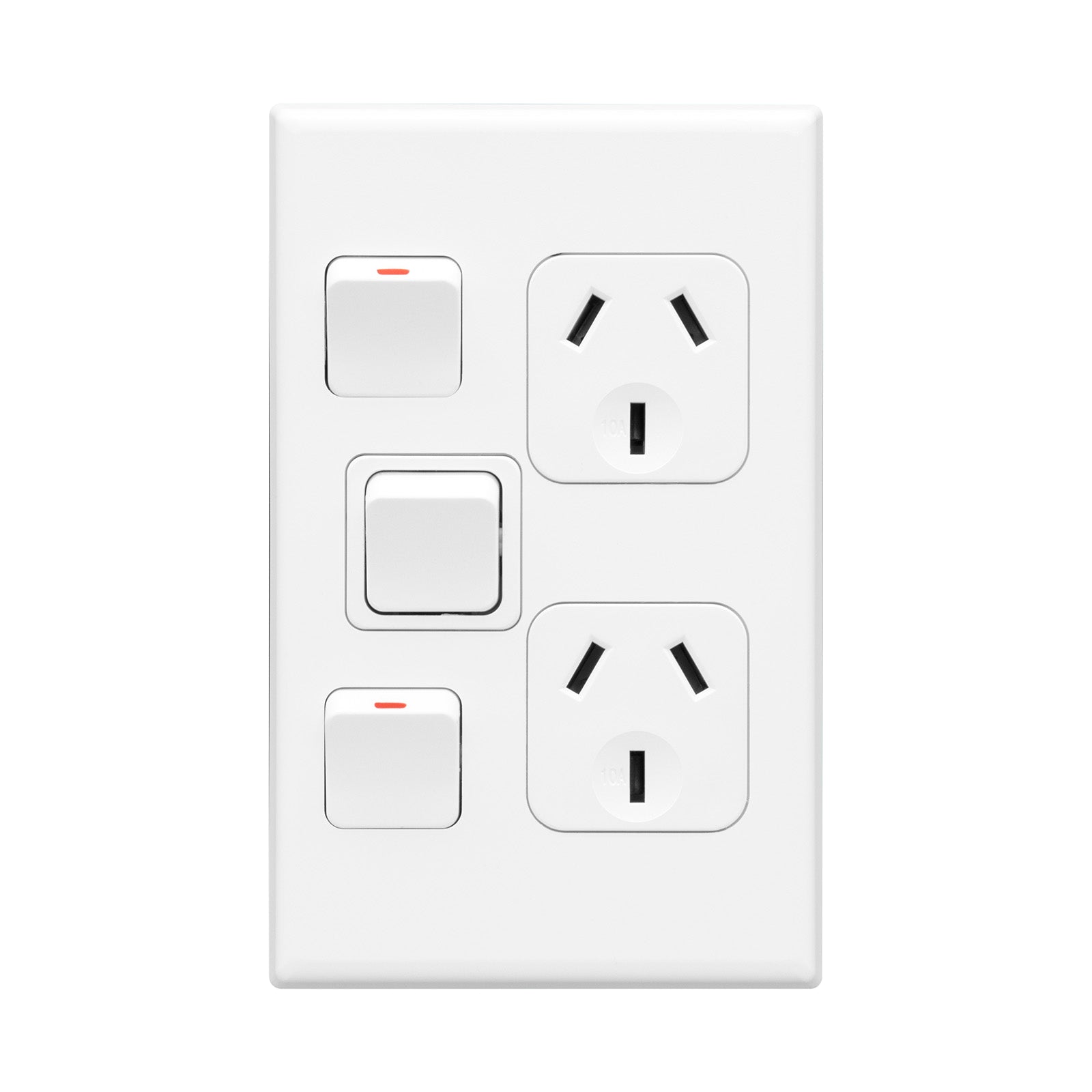 DETA X7 Matte White Vertical Double PowerPoint with extra switch